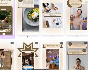 Bold Instagram Reel Cover & Story Templates Set of 15 Canva Template E ...