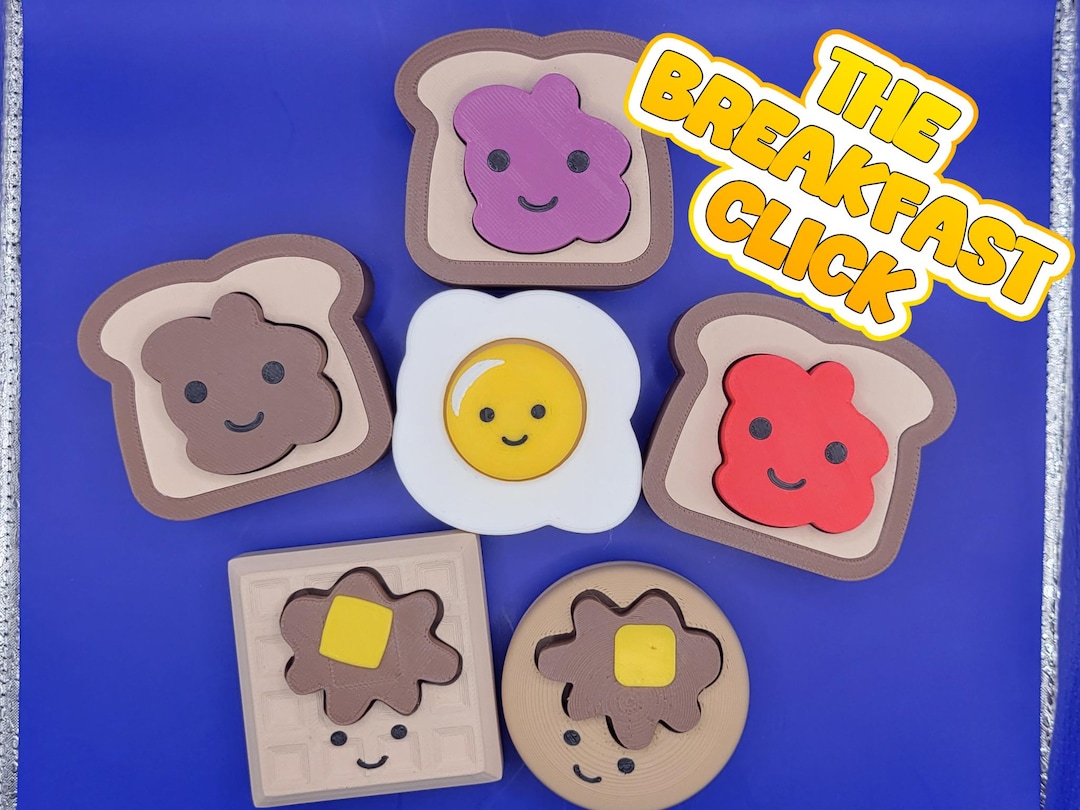 The Breakfast Click 3D Mechanical Clicky Fidget Toy, 3D Printed Bread ...