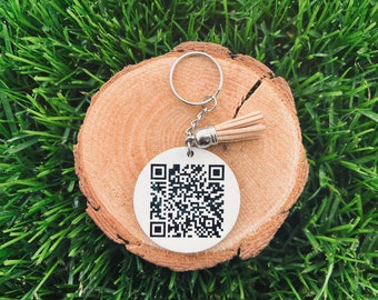 Qr Business Card Keychain - Etsy