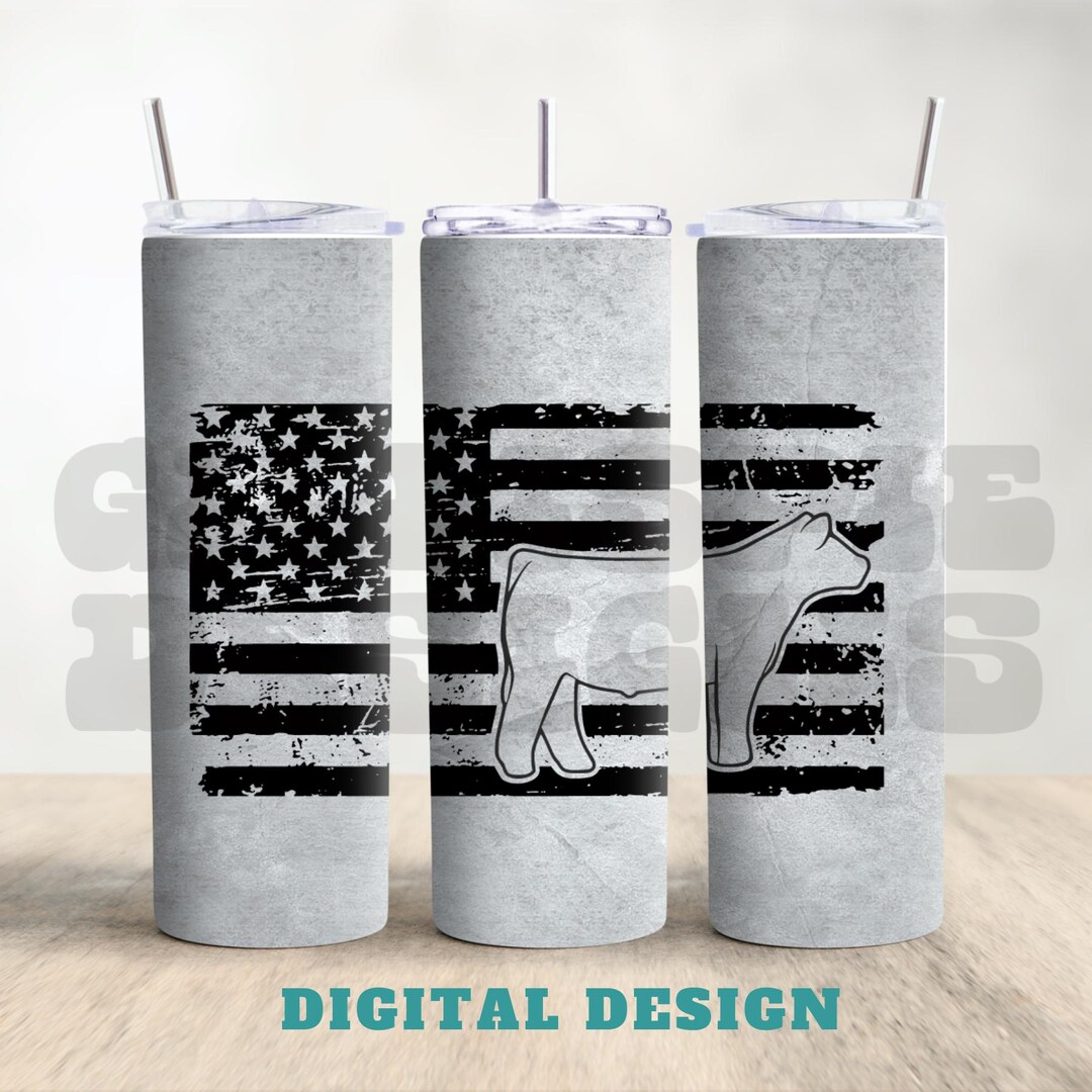 Show Life Steer, American Flag Steer Design, Show Steer, Steer Digital ...