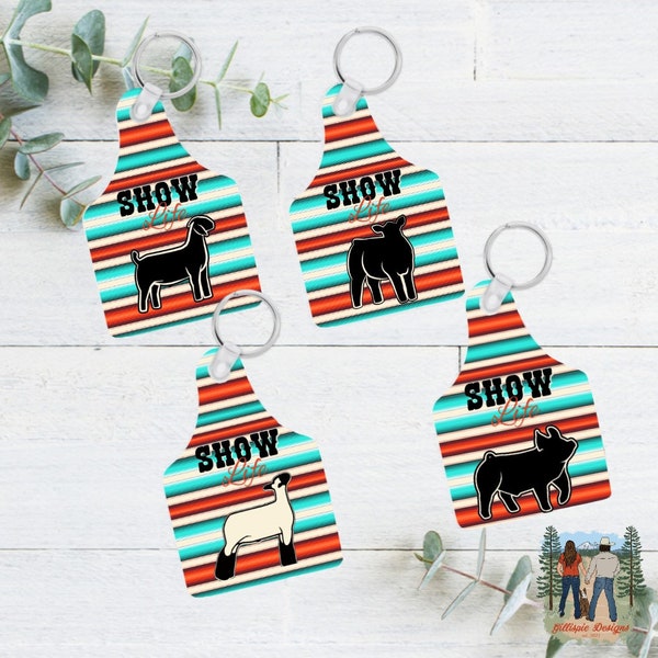 Cow Tag Keychain - Etsy
