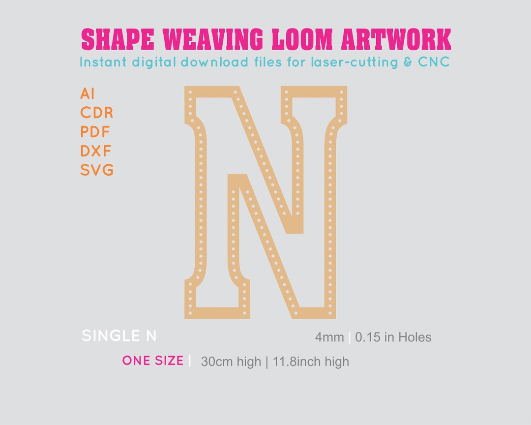 Letter N, Alphabet, Monogram Shape Weaving Loom Artwork Instant ...