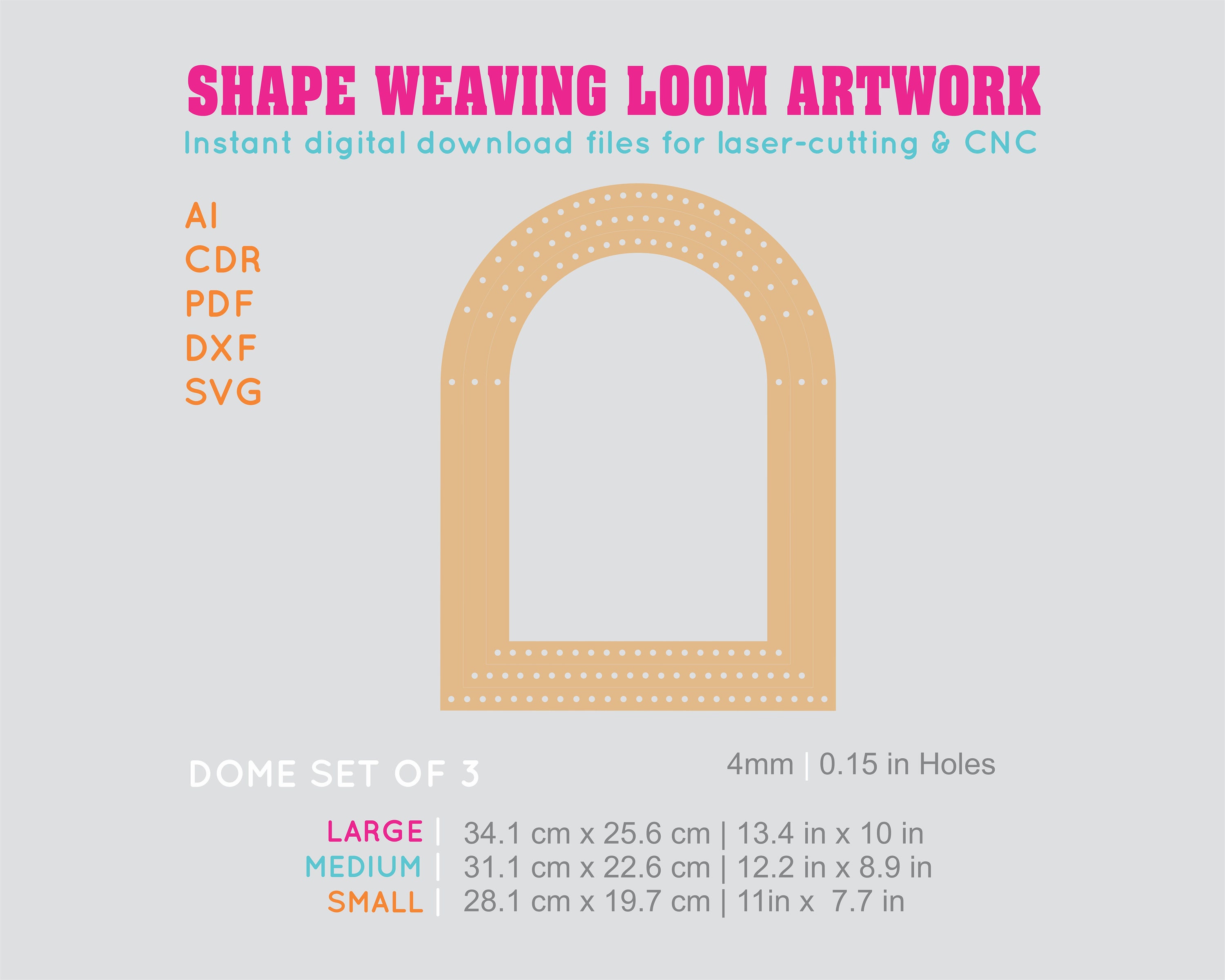 Dome Shape Weaving Loom Artwork Instant Download Files for | Etsy