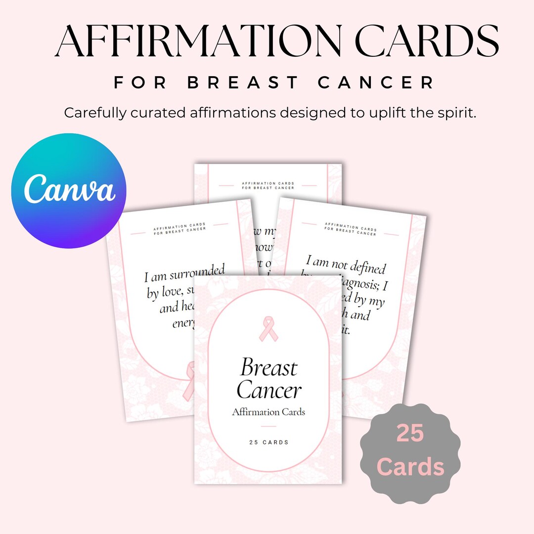Affirmation Cards for Breast Cancer, Inspirational Cards for Cancer ...