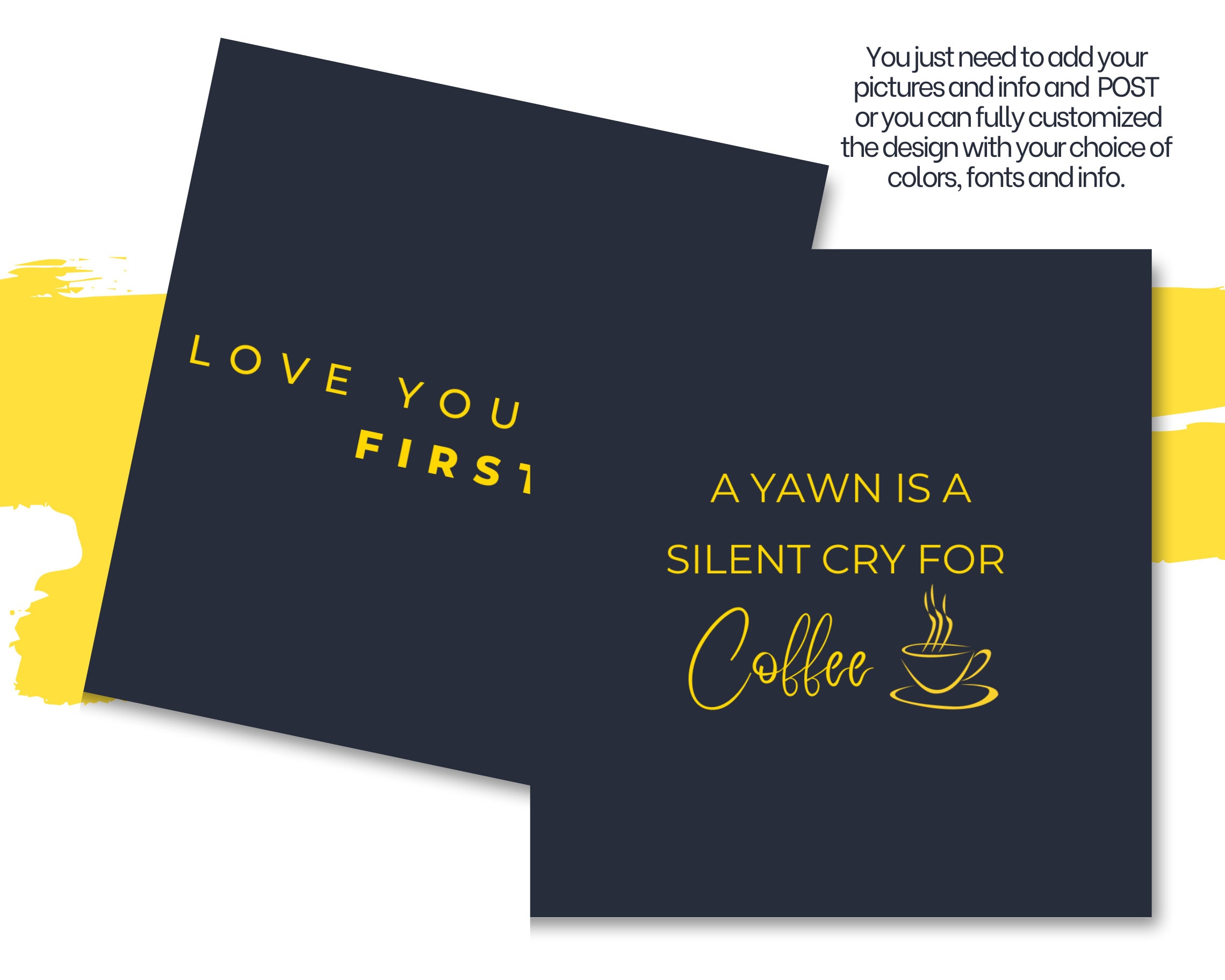 Navy Blue and Gold IG Templates, Instagram Story Templates, Editable ...