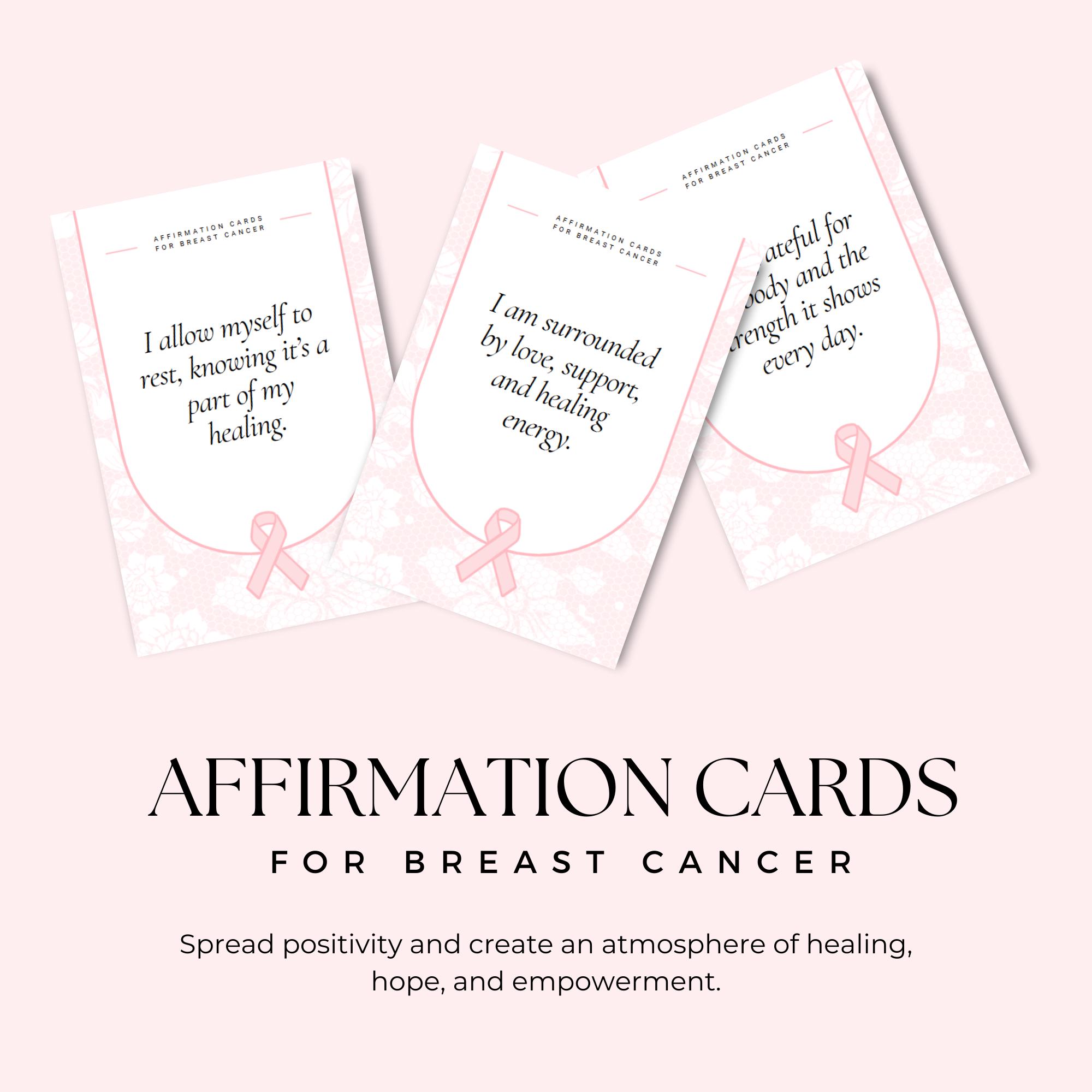 Affirmation Cards for Breast Cancer, Inspirational Cards for Cancer ...