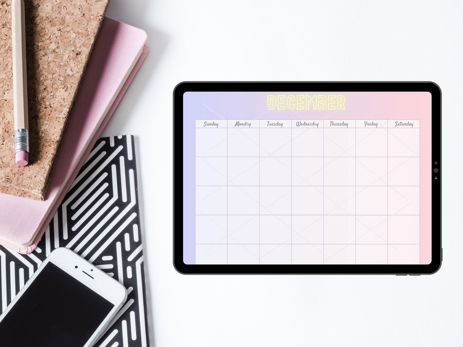 Colorful Printable Monthly Calendars Blank & Reusable - Etsy