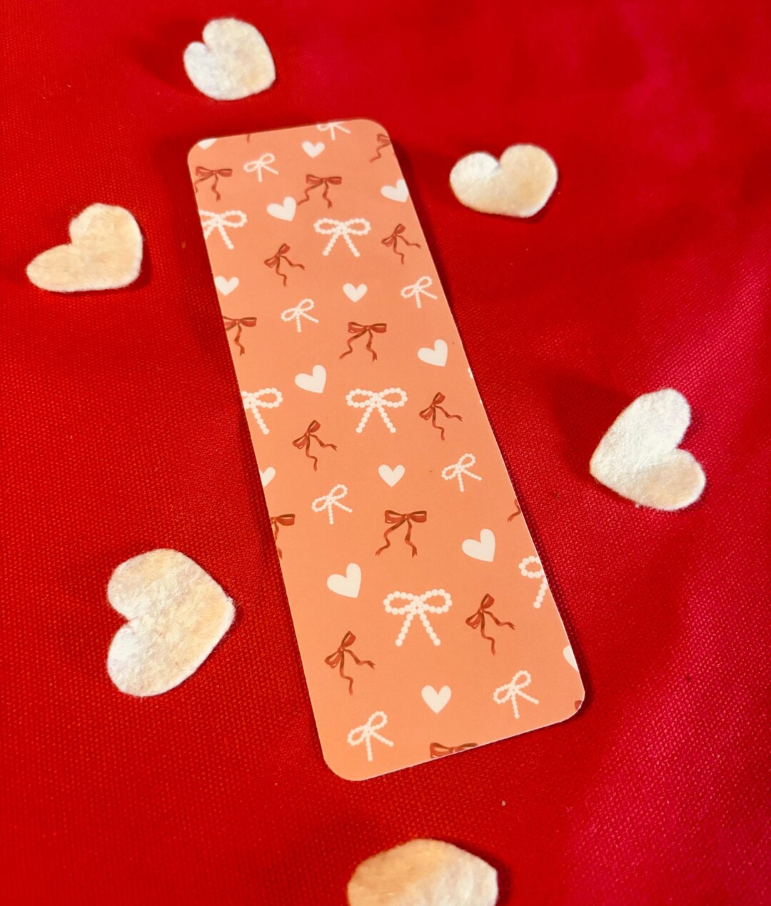 Bow Heart Bookmark Romance Reader Lover Aesthetic Bookmark Book ...