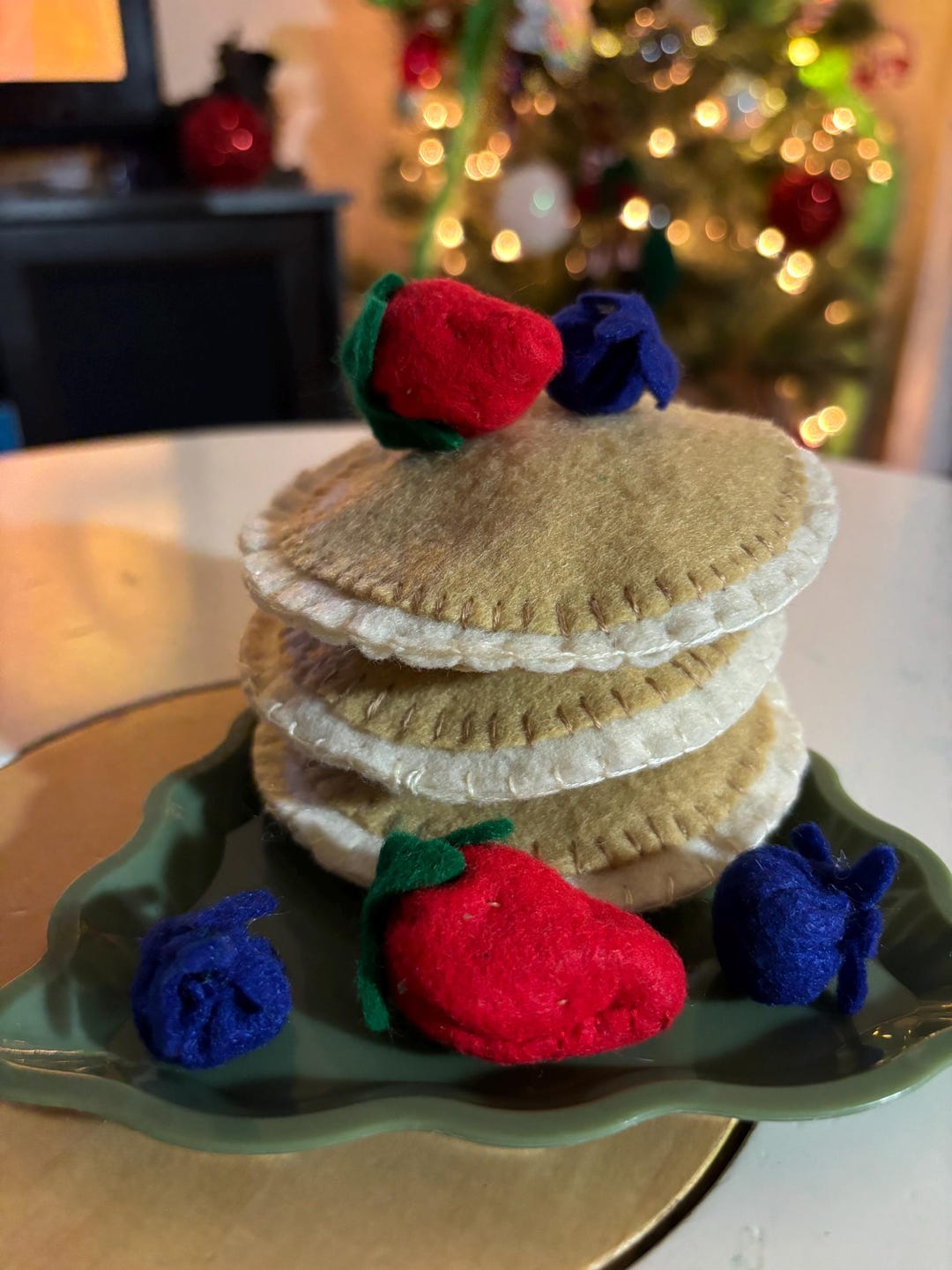 Handmade Pretend Play Pancakes and Berries Breakfast Kitchen Playset ...