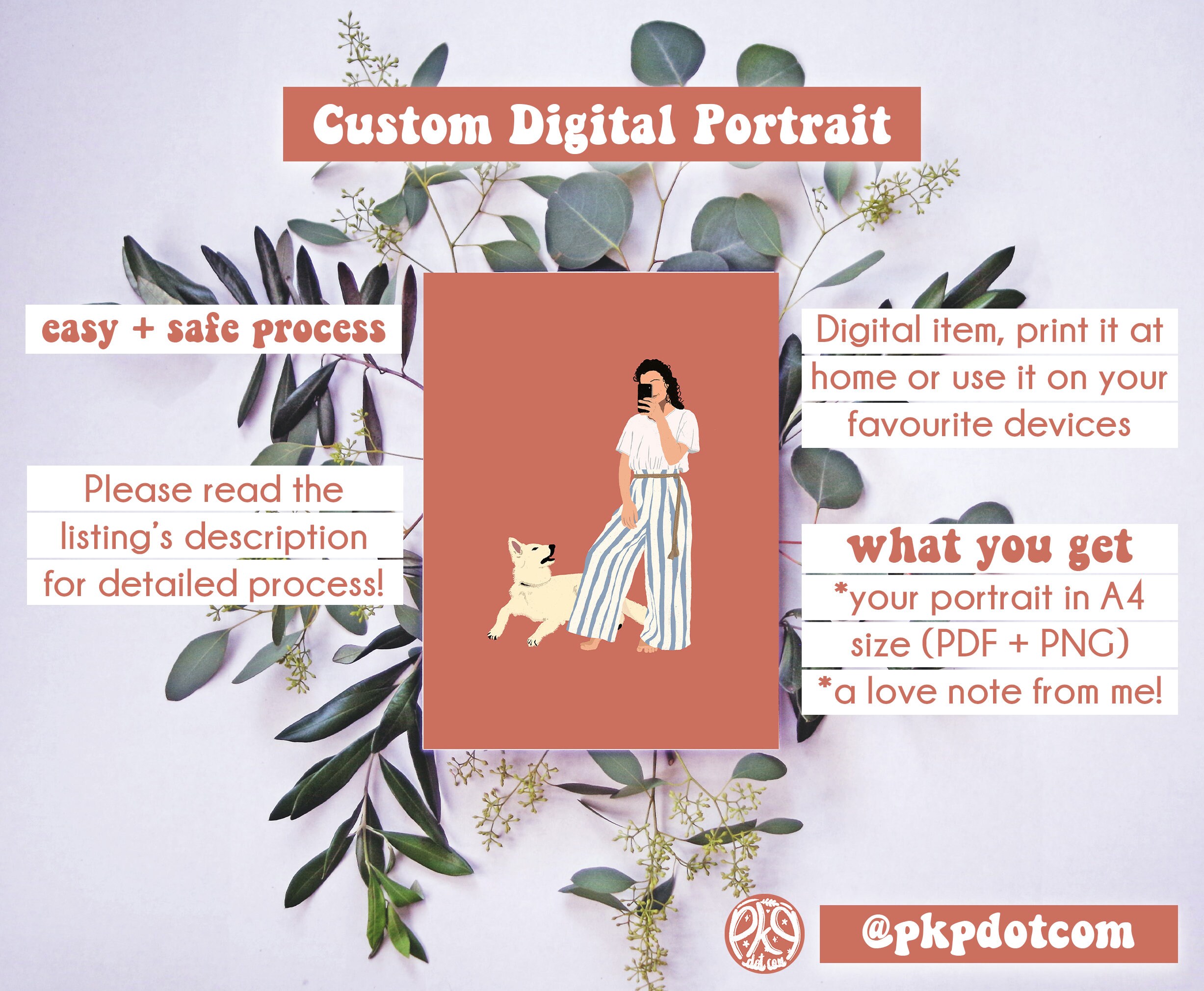 Digital Custom Portraits A4 Printable Digital Art | Etsy