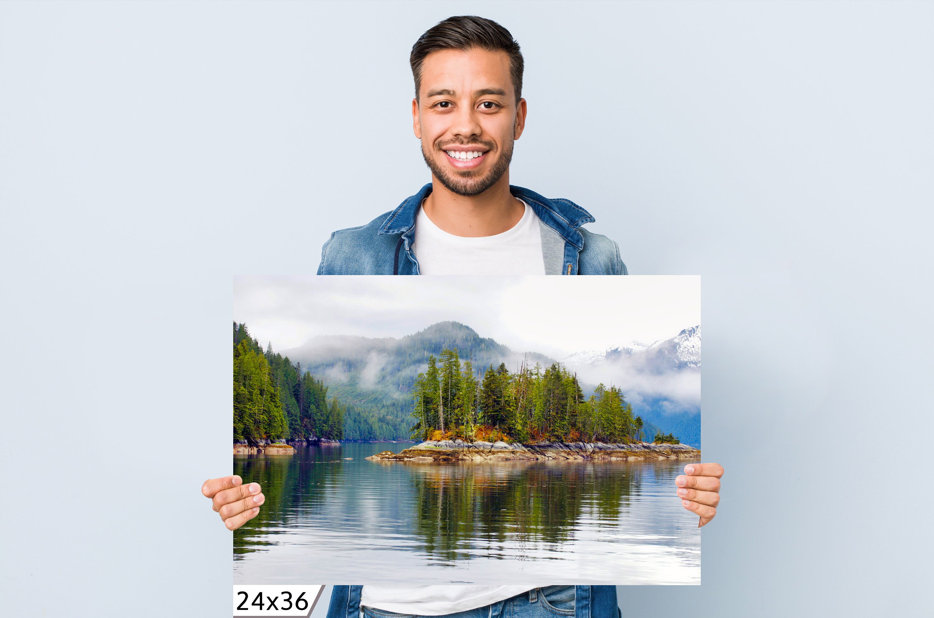 Coastal Morning Hi Def Photo, Hi Def Nature Print, Land and Sea, Fog ...