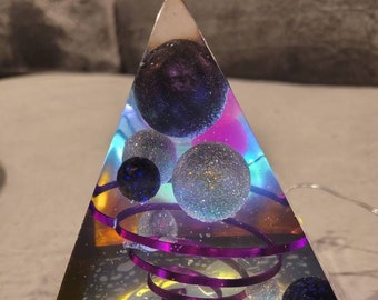 Extra Large Galaxy Glowing Resin LED Pyramid Lamp - Etsy
