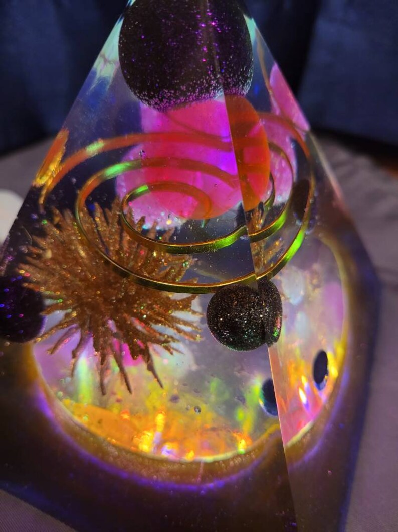 Extra Large Galaxy Glowing Resin LED Pyramid Lamp - Etsy