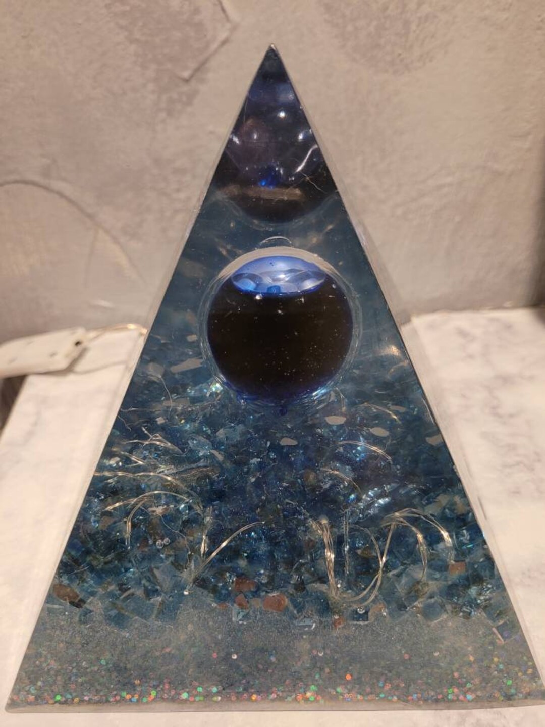 Blue Moon LIQUID Core LED Lamp Resin Pyramid - Etsy