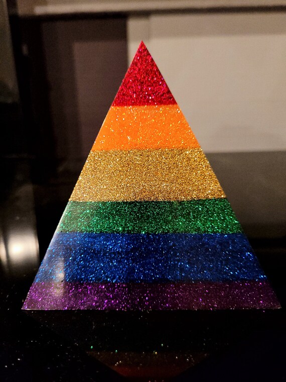 Extra large Rainbow Pride bling pyramid Home & Living Home Décor etna ...