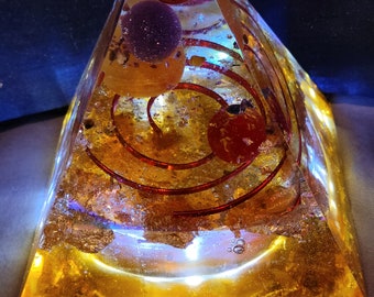 Extra Large Galaxy Glowing Resin LED Pyramid Lamp - Etsy