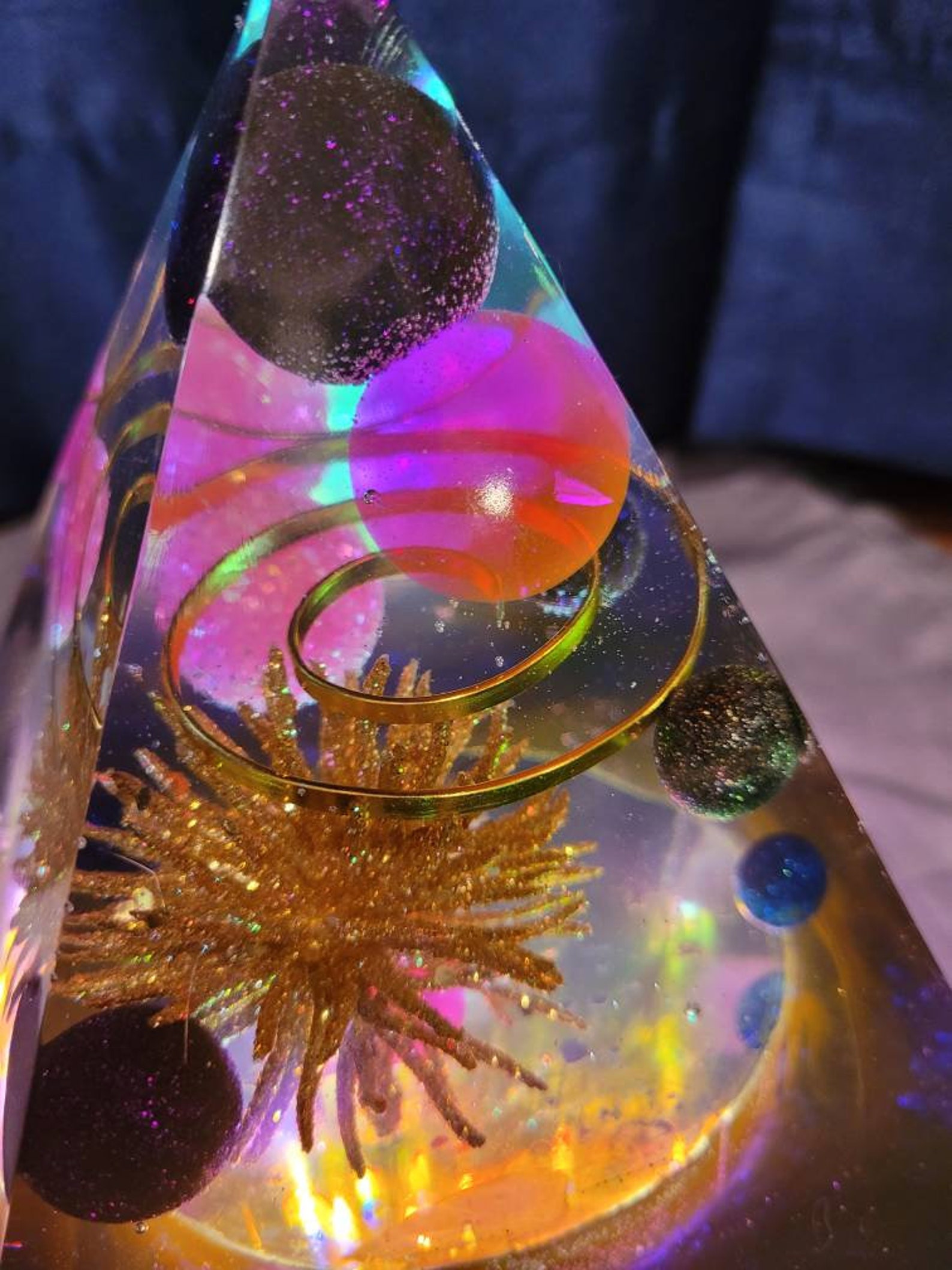Extra Large Galaxy Glowing Resin LED Pyramid Lamp - Etsy