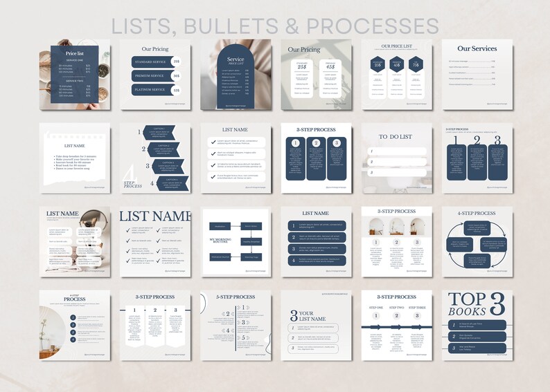 48 Instagram Multipurpose Canva Template Bundle for Lists, Bullets ...