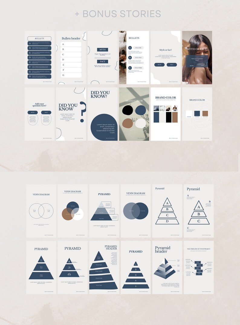 95 Instagram Multipurpose Canva Template Bundle for Charts ...