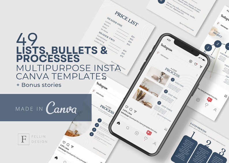 48 Instagram Multipurpose Canva Template Bundle for Lists, Bullets ...