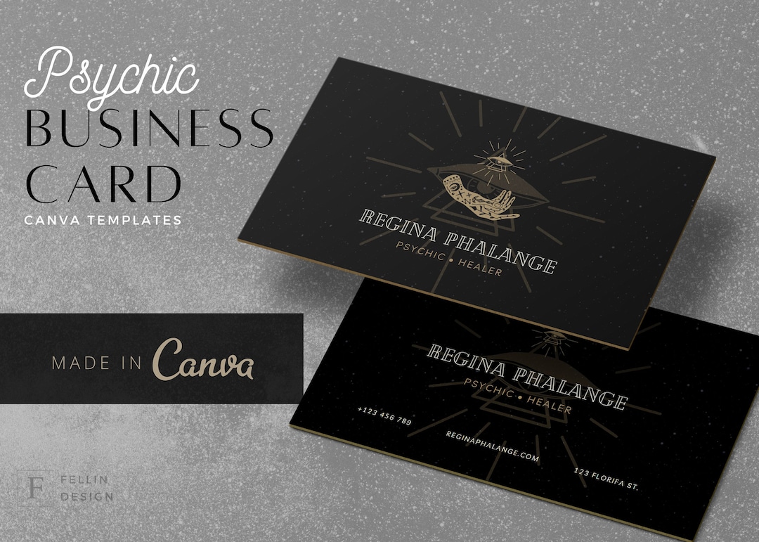Astrology Business Card Canva Template for Psychic, Numerology, Healer ...
