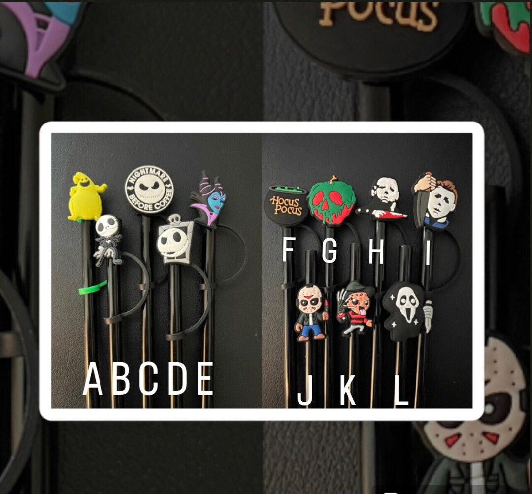 Straw Toppers, Straw Charms, Reusable, Halloween - Etsy