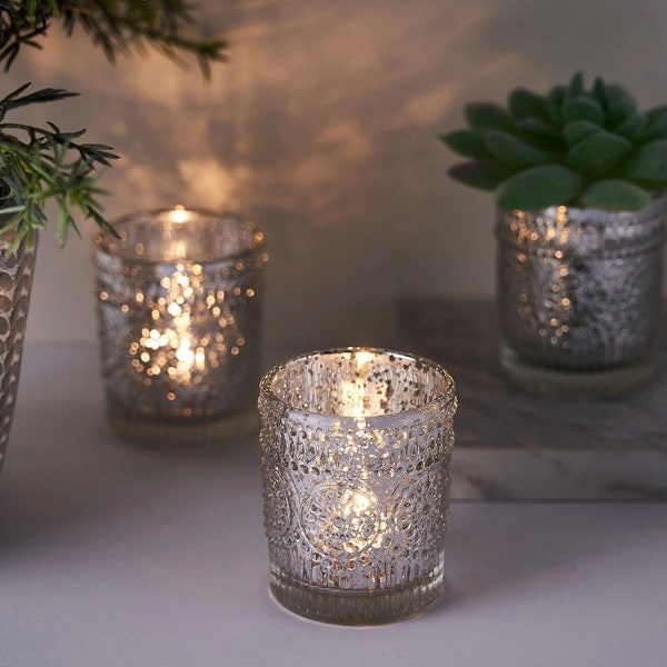 Mercury Glass Votive Etsy