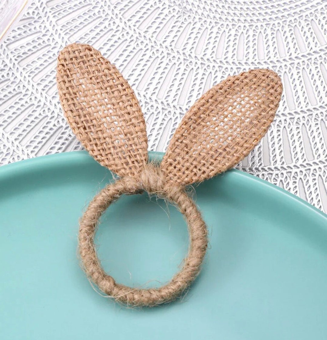 SIX Bunny Rabbit Ears Napkin Rings, Easter Table Setting, Easter Table ...