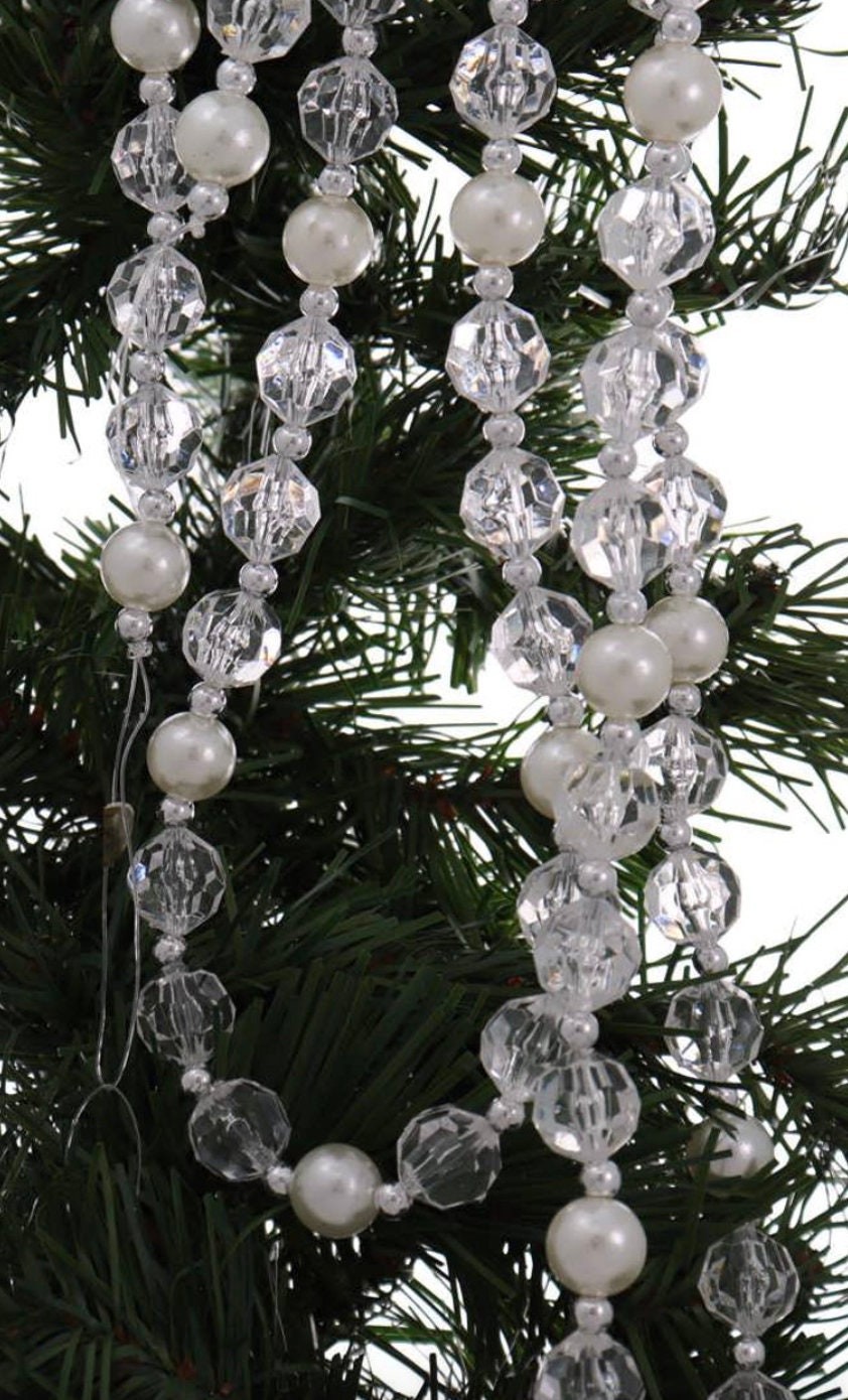6 FT. Pearl and Crystal Beaded Garland Christmas Tree - Etsy