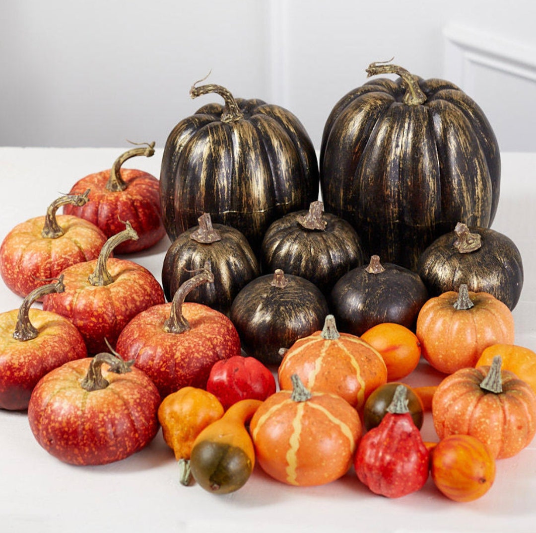 25 Pieces Artificial Pumpkins and Gourds Autumn Decor - Etsy