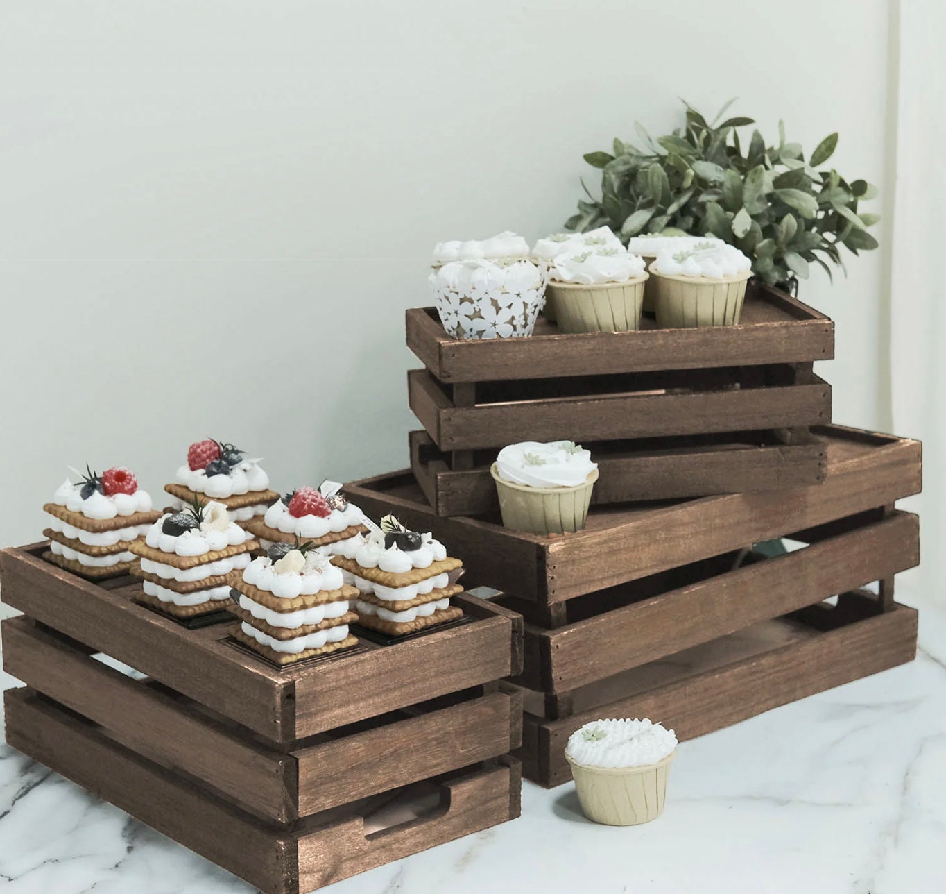 THREE Rustic Brown Wooden Crates Decorative Vintage Planter - Etsy