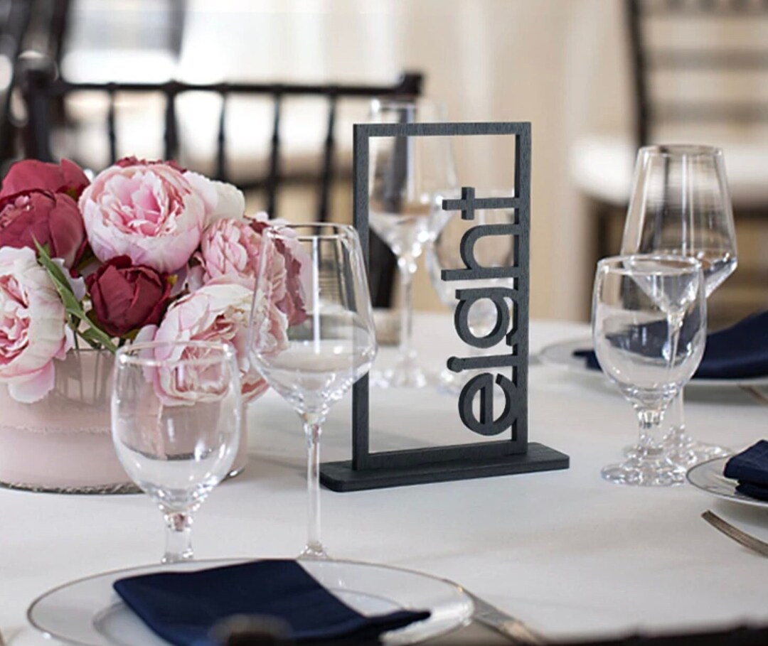 Black Modern Frames Freestanding Table Sign Holders, Wood Number ...