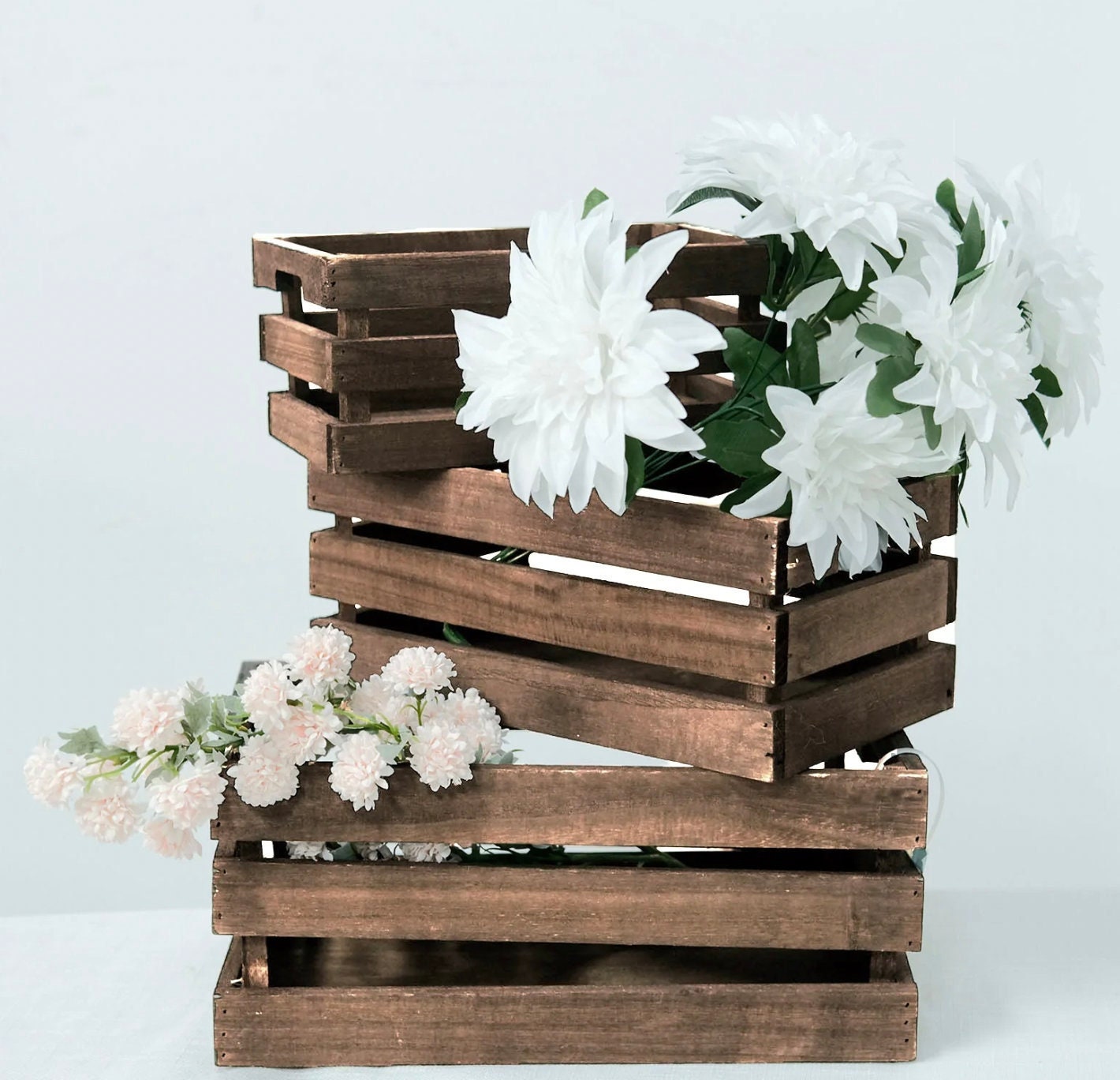 THREE Rustic Brown Wooden Crates Decorative Vintage Planter - Etsy