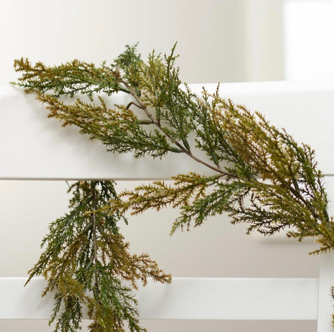 68 Faux Cedar Garland Realistic Christmas Holiday Garland Rustic Tree ...