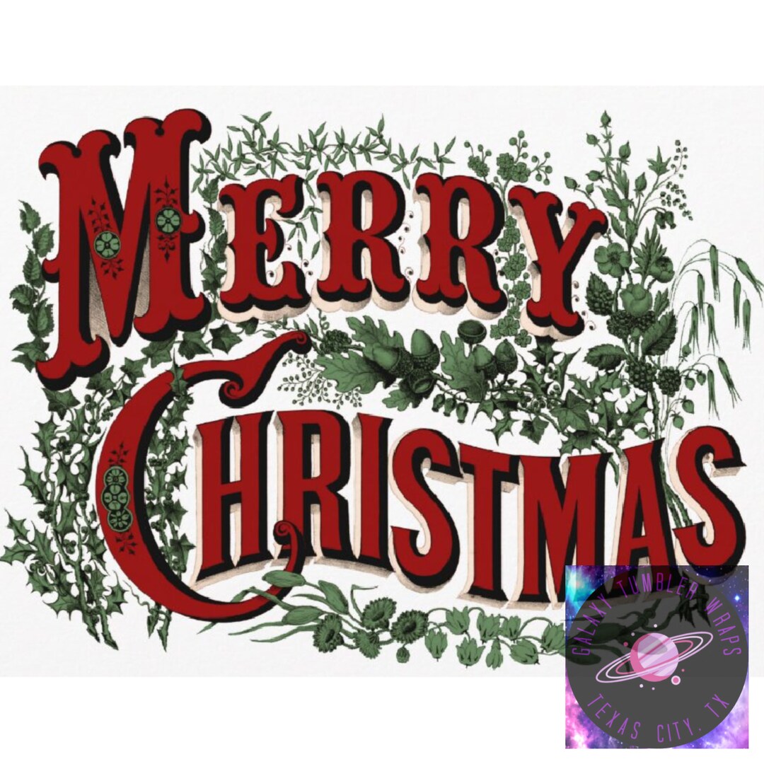 Vintage Merry Christmas Digital File - Etsy