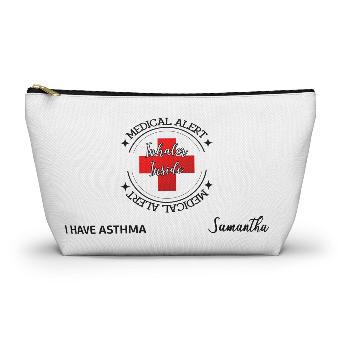 Asthma Inhaler Pouch Personalized, Medical Alert Bag Custom Name ...