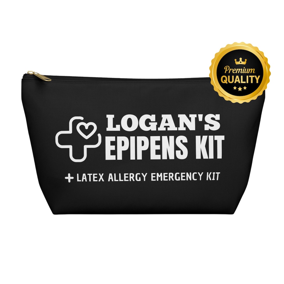 Personalized Latex Allergy Epipen Kit Pouch, Medical Alert Travel Bag ...