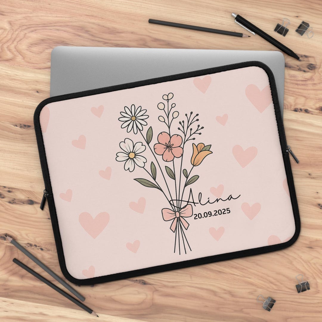 Custom March Birth Flower Laptop Sleeve, Daffodil Laptop Case ...
