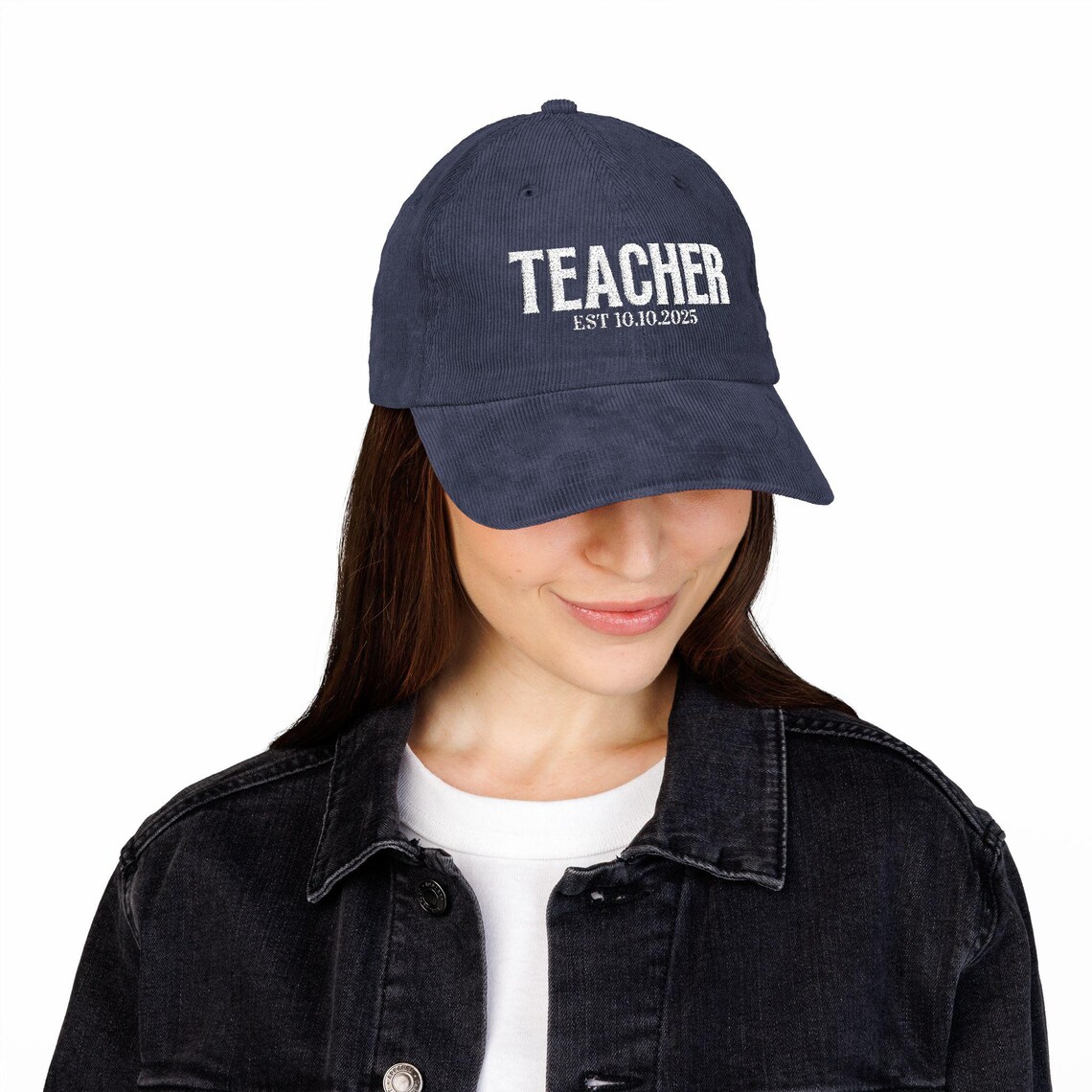 Embroidered Cap, Vintage Corduroy Hat for Teachers, Educator Gift ...