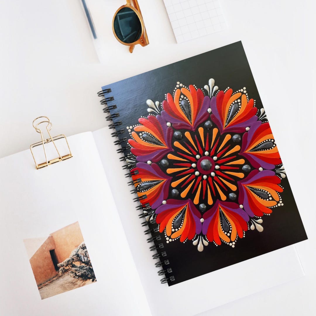 Mandala Notebook, Vibrant Spiritual Spiral Journal, Boho Meditation ...