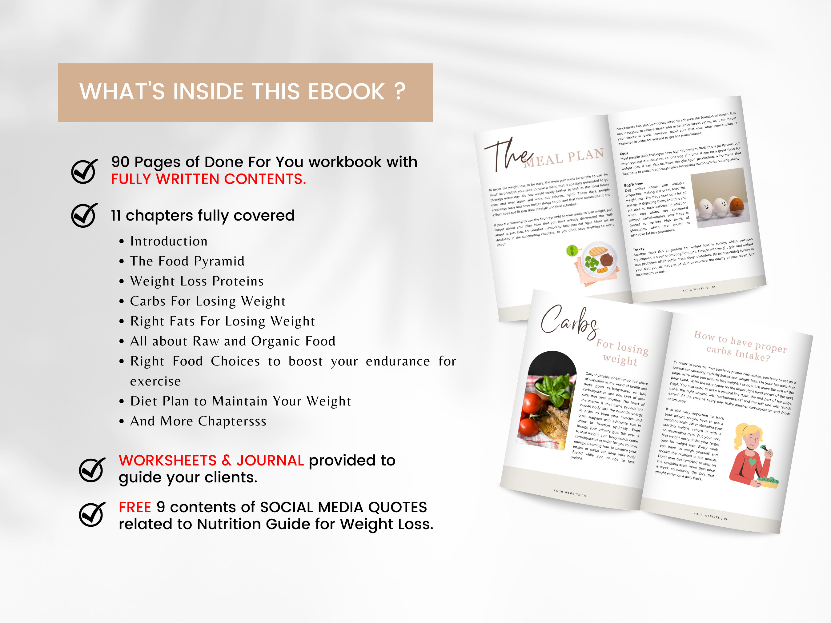 Nutrition Guide for Weight Loss Done for You Coaching Ebook, Diet Plan ...