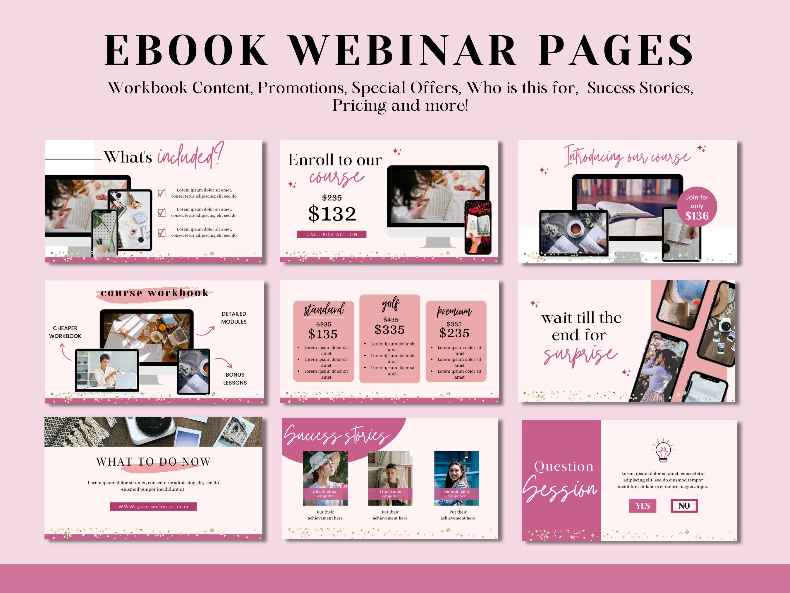 Webinar Slide Deck Template for Online Course Creator, Online Course ...