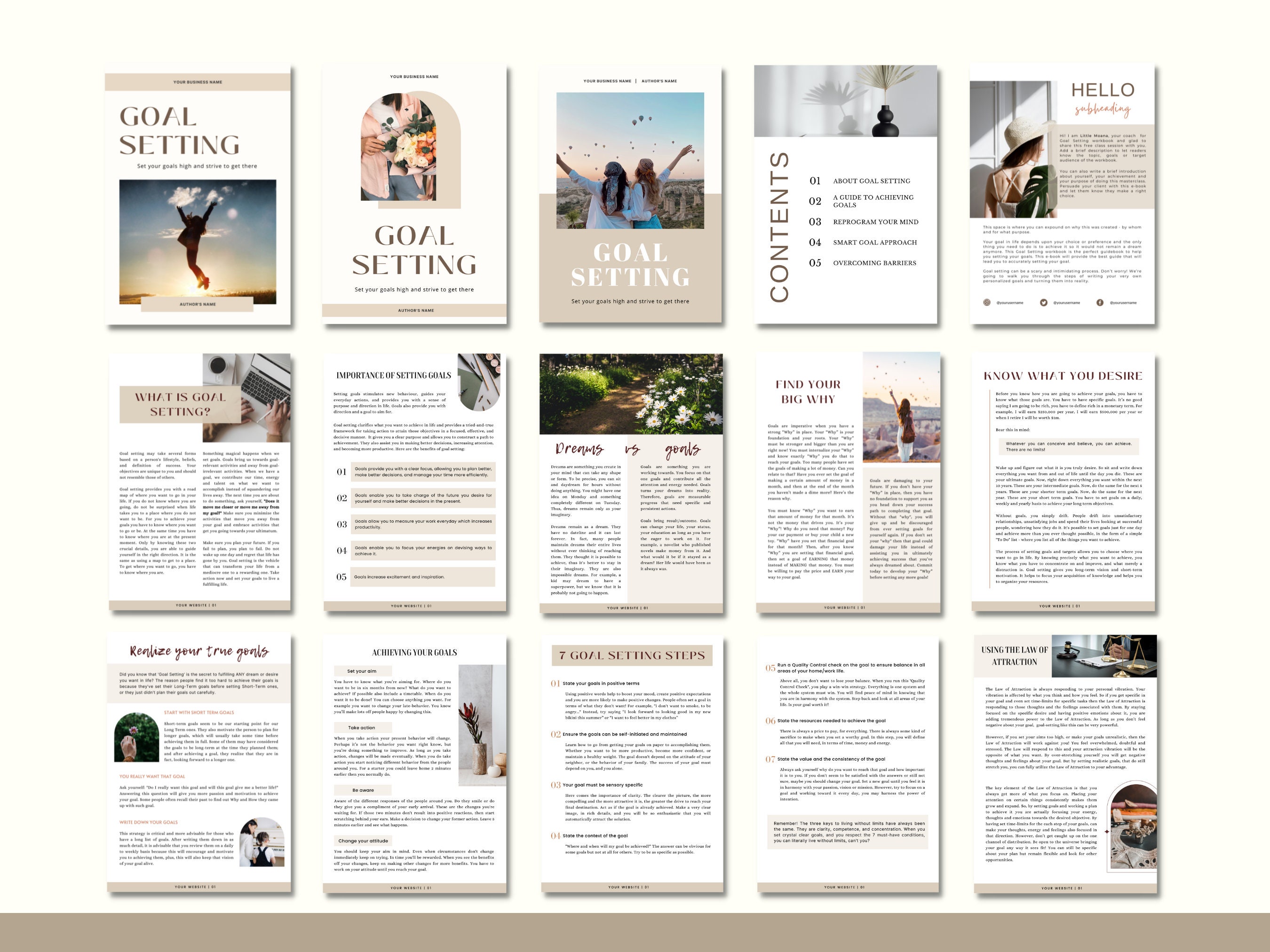 Done for You Goal Setting Workbook, Brandable Coaching Ebook Course ...