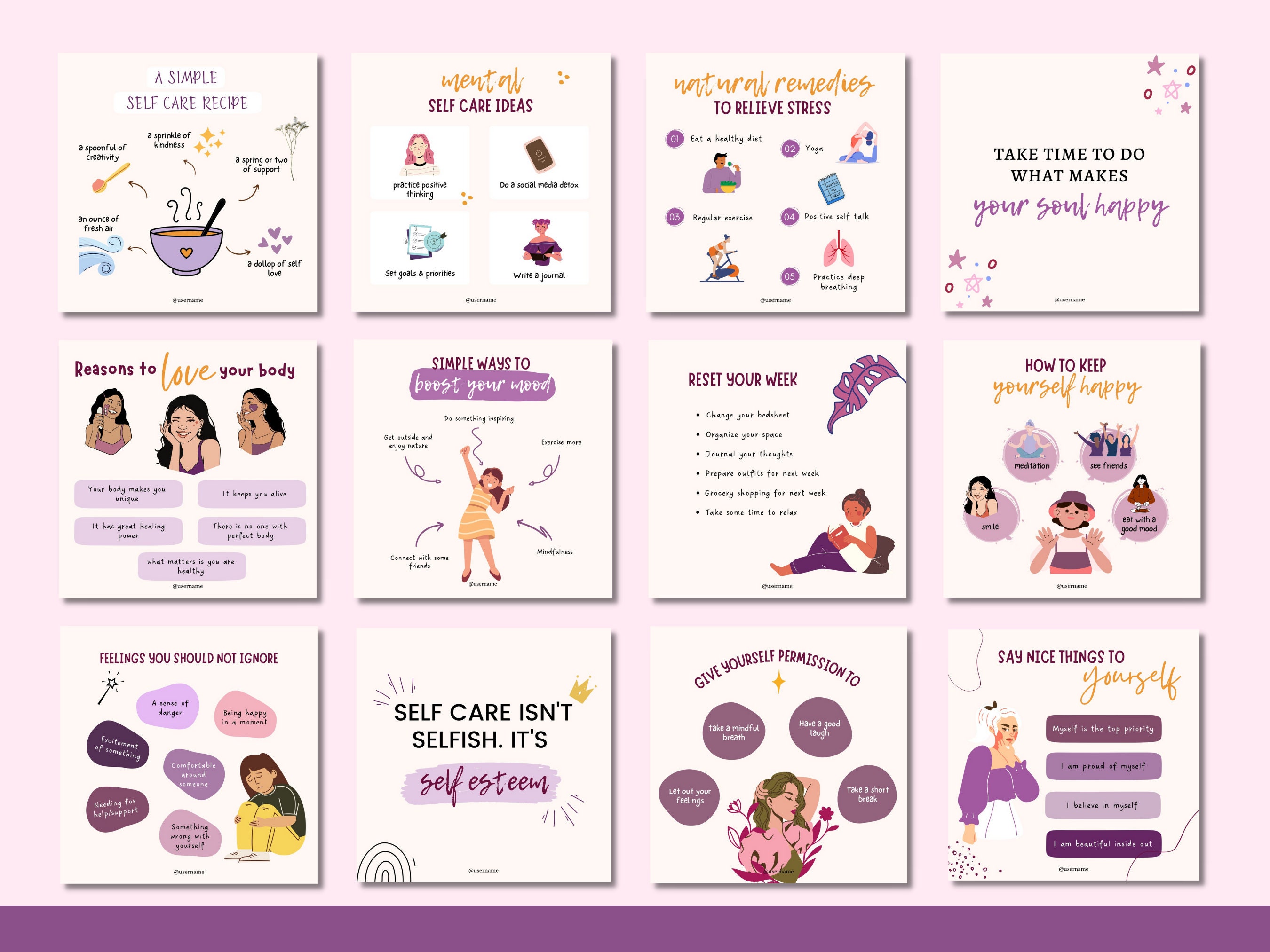 Done for You Self Care Instagram Post Template, Engagement Social Media ...