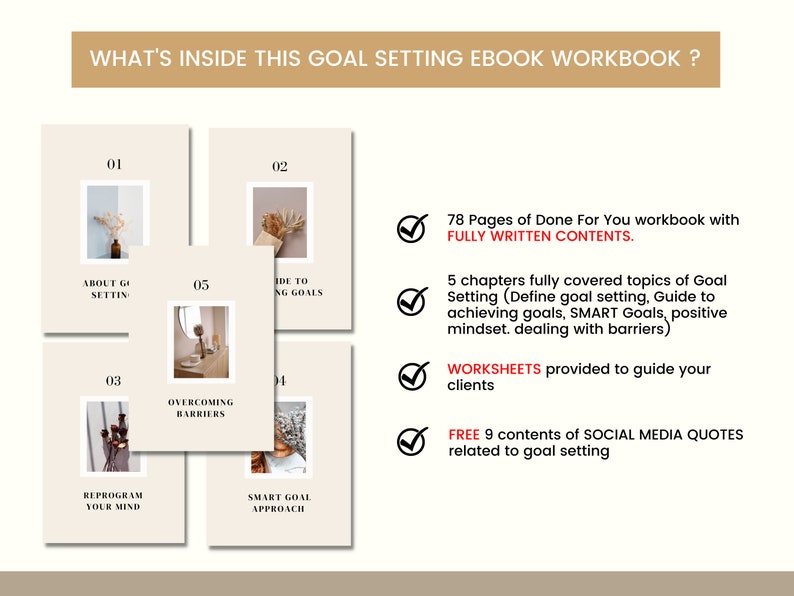 Done for You Goal Setting Workbook, Brandable Coaching Ebook Course ...