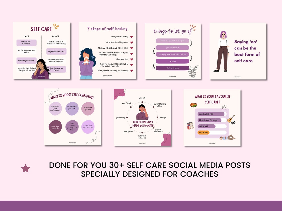 Done for You Self Care Instagram Post Template, Engagement Social Media ...