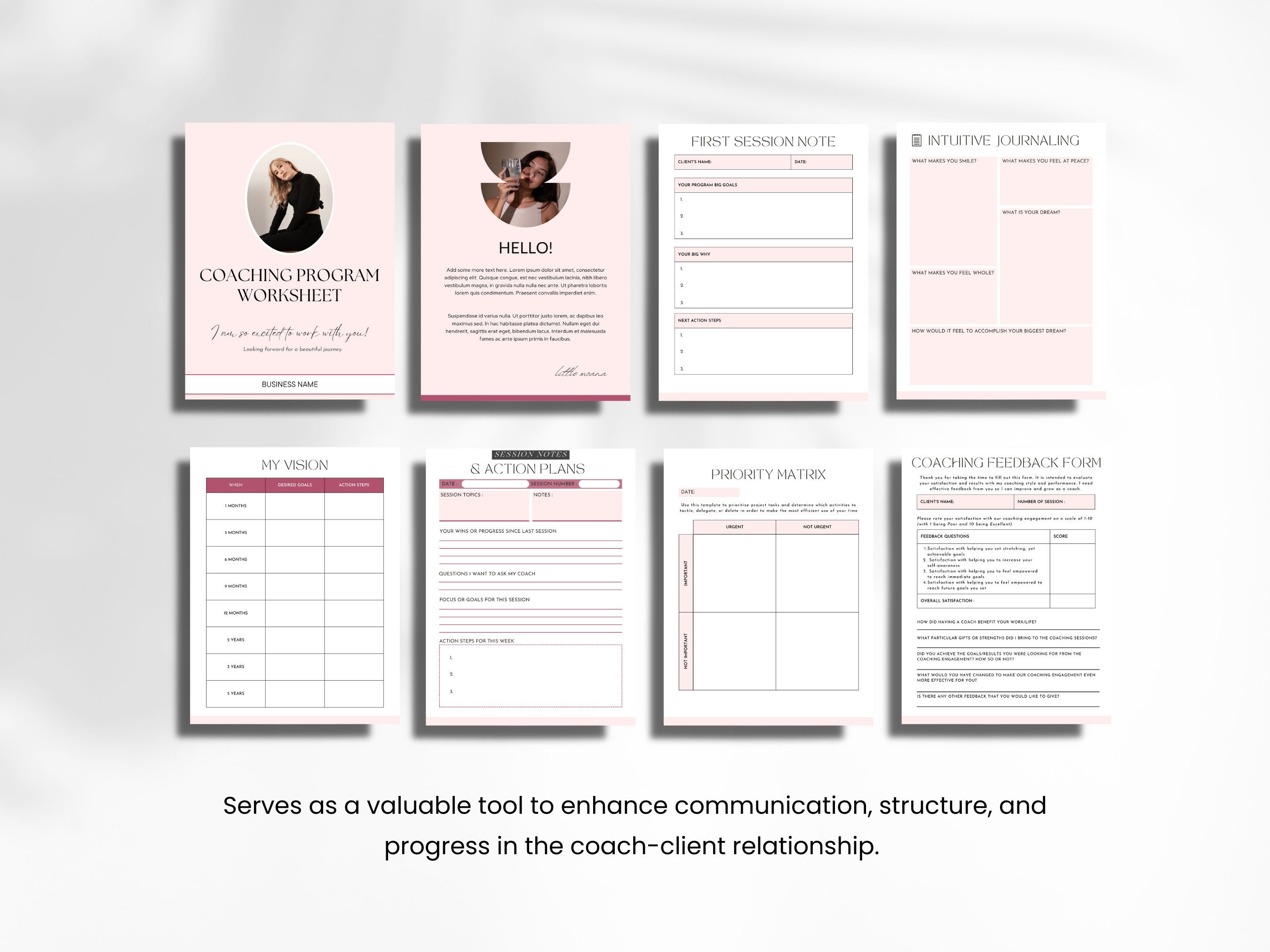 Coaching Session Worksheets, Coach Form, Client Form, Coaching Program ...