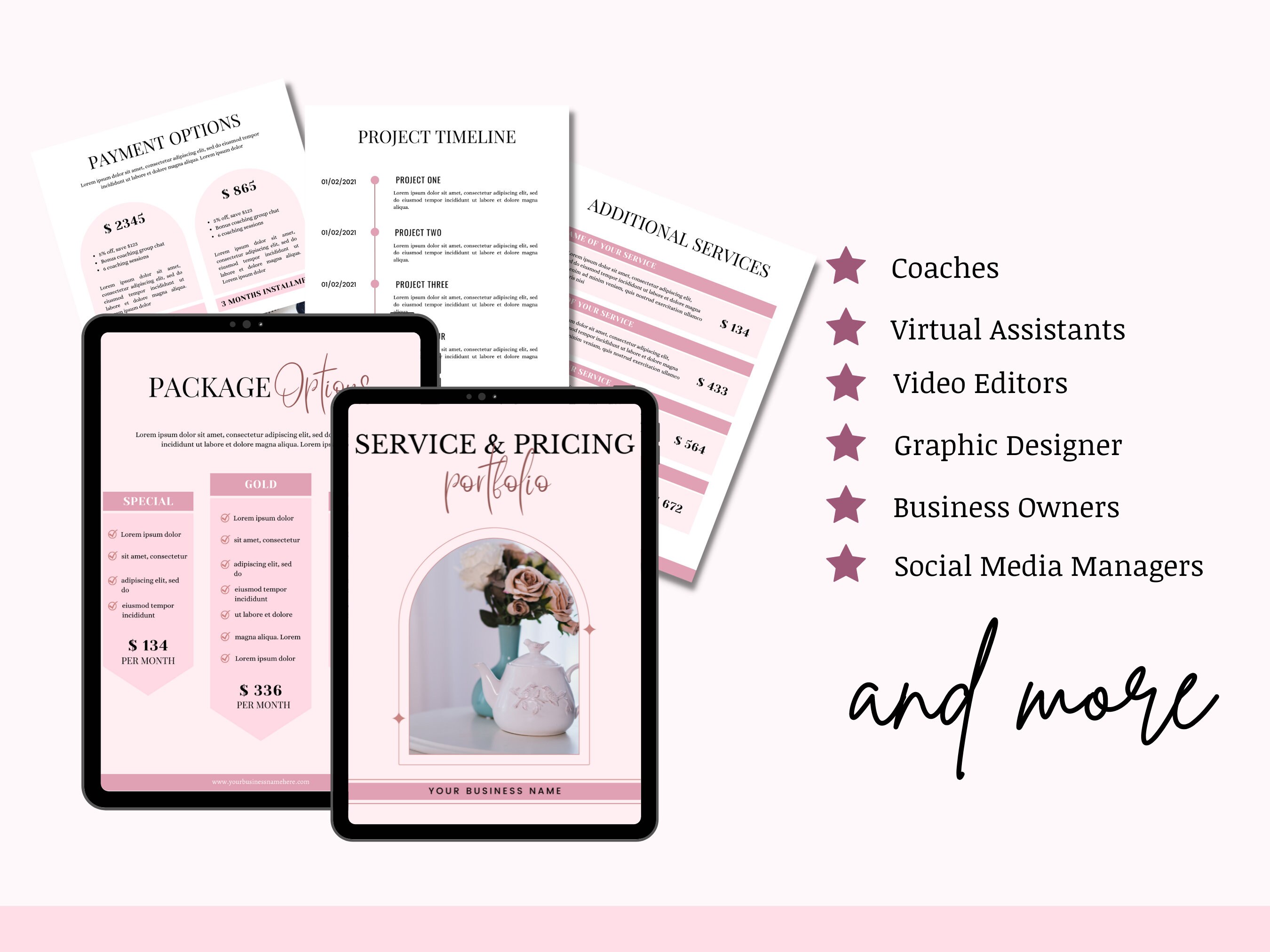 Service & Pricing Guide Template, Portfolio Pricing Template, Client ...