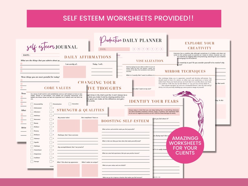 Done for You Self Esteem Brandable Workbook, Self Confidence Worksheet ...