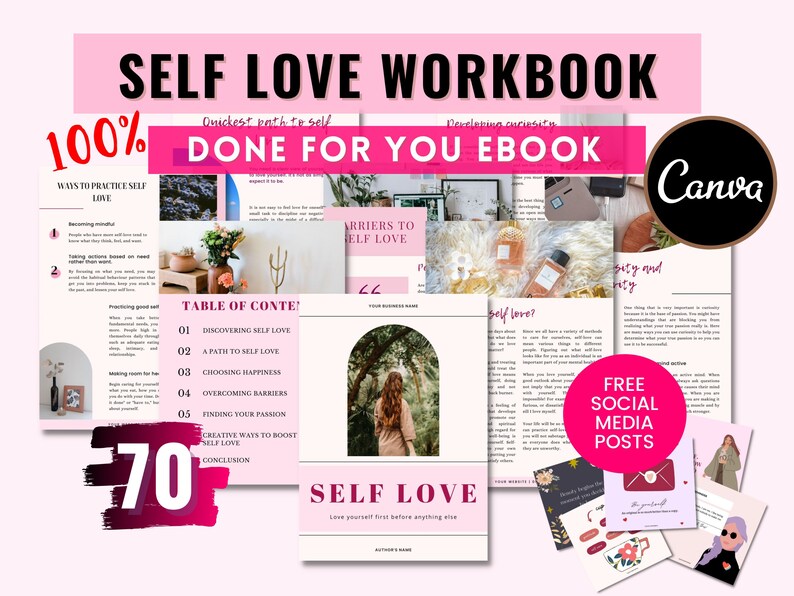 Done for You Self Love Workbook, Brandable Coaching Ebook Course, Self ...